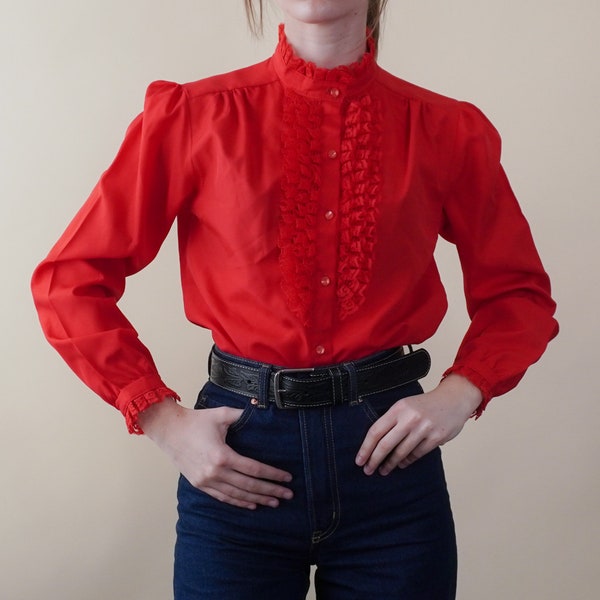 Ruffle Collar Shirt - Etsy