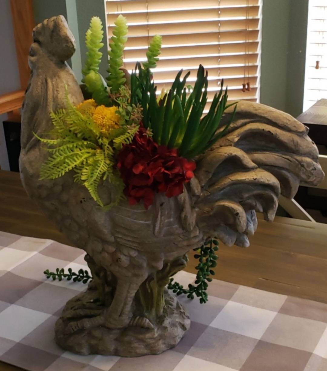 Succulent Rooster Centerpiece, Floral Arrangement - Etsy