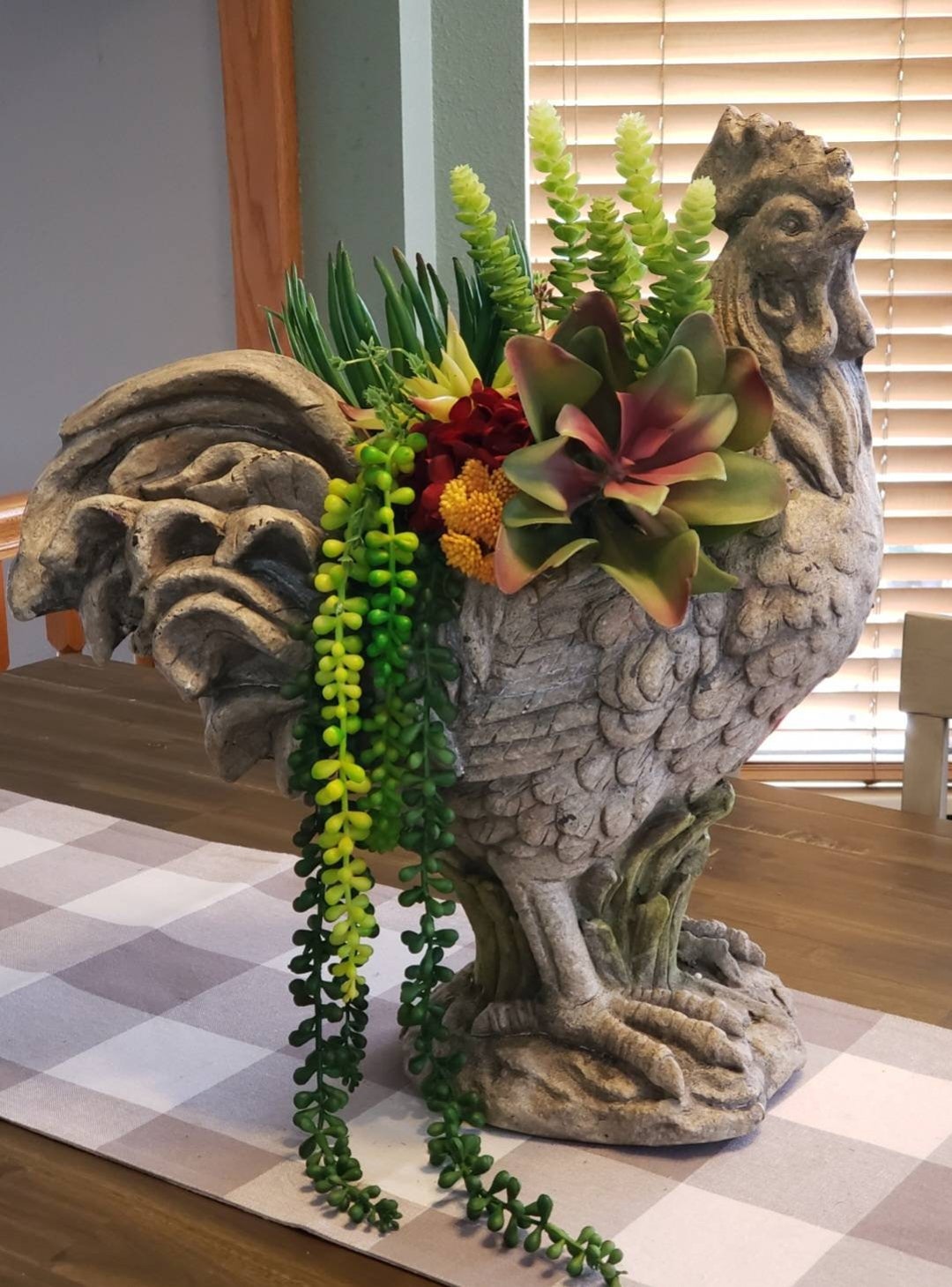Succulent Rooster Centerpiece, Floral Arrangement - Etsy