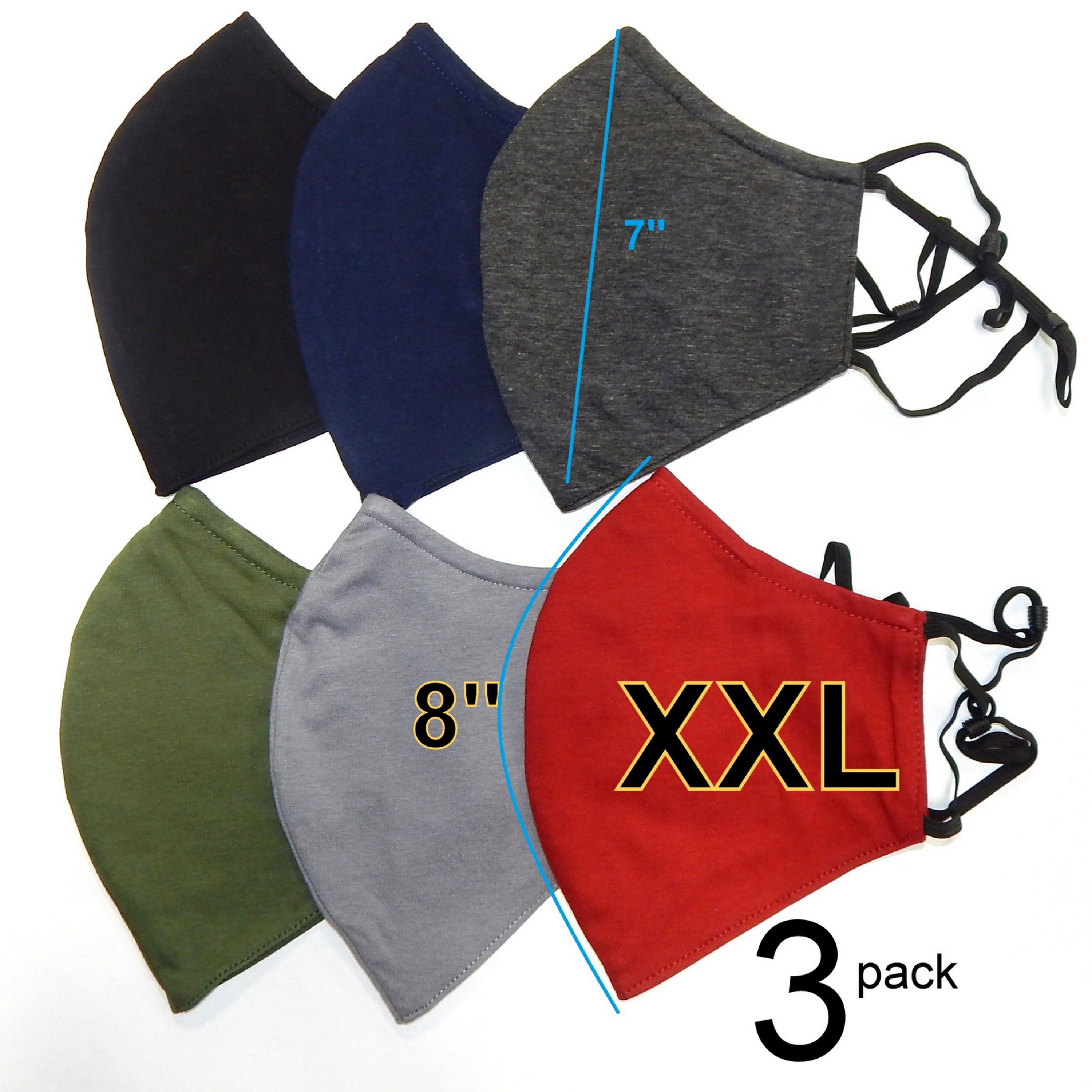 Pack of 3 Face Easy Breathing Masks XX Large XXL BIG and Tall - Etsy