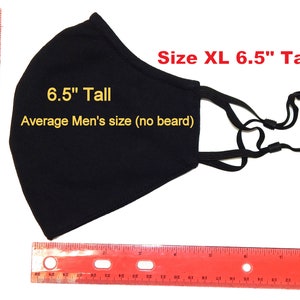 XXL Extra Large Big and Tall Beard Face Mask 3 Layers Men Cotton Fabric ...