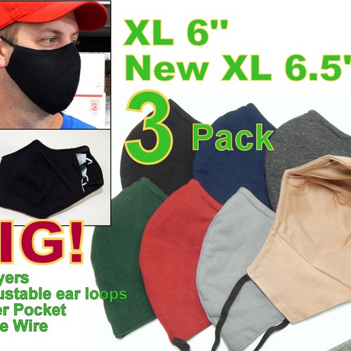 XL Face Mask With Nose Wire Large Face Mask Made With Filter - Etsy