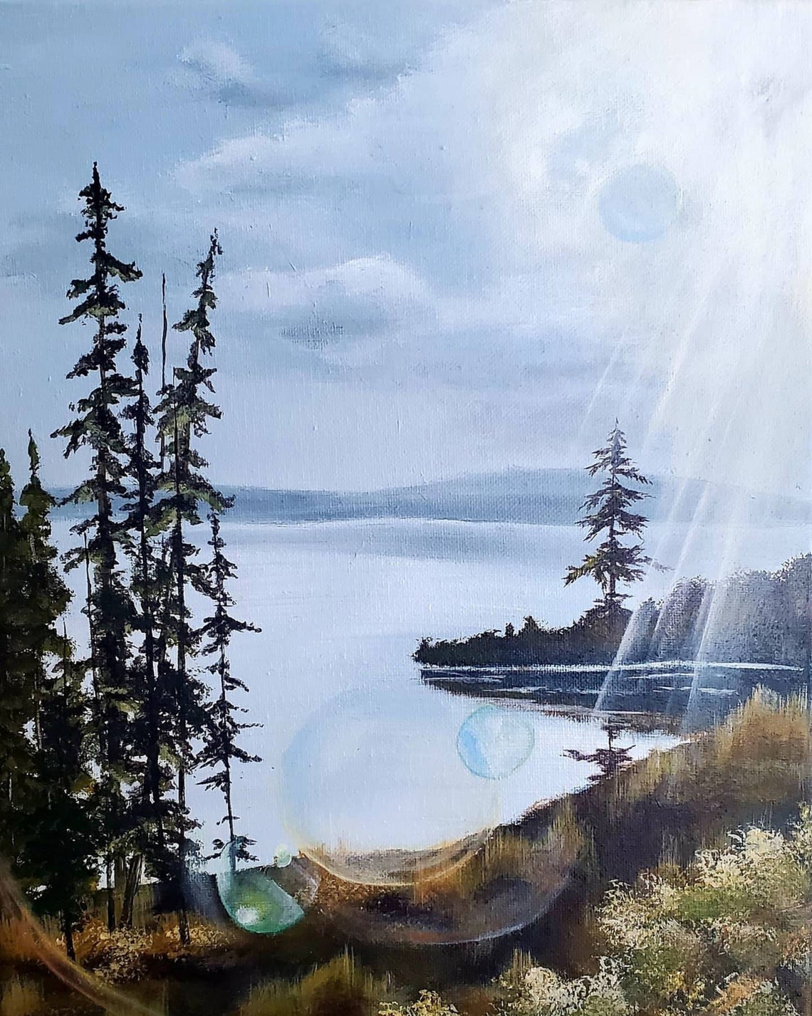 Original acrylic painting-lake superior landscape painting | Etsy