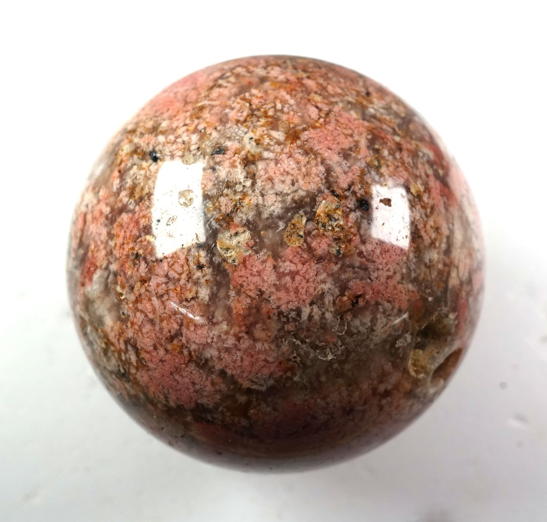 Top Grade Pink Agate Sphere With Free Pebble - Etsy