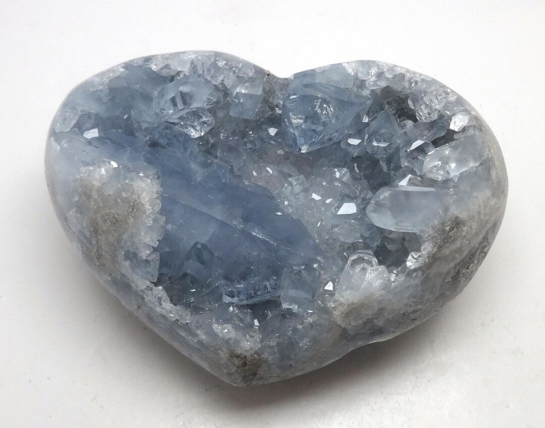 Polished Celestite Heart With Tabular Crystals - Etsy