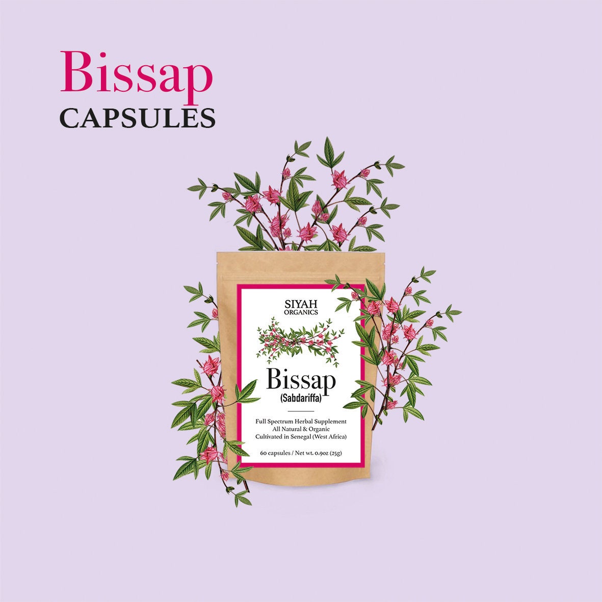 All Natural and Organic BISSAP SABDARIFFA Full Spectrum Herbal ...