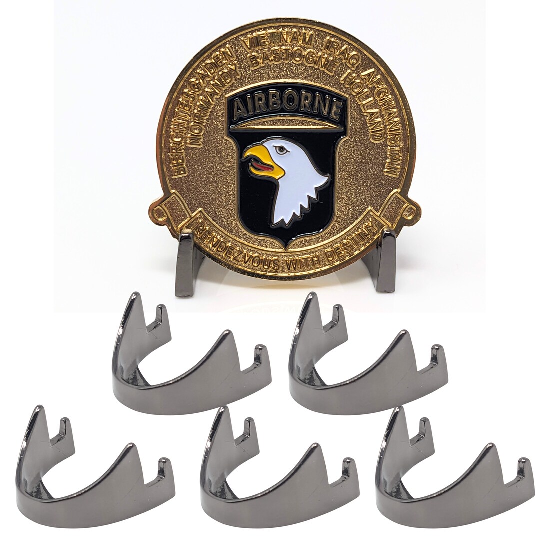 Black Challenge Coin Stand .4 Oz Solid Metal With Anodized Finish U.S ...