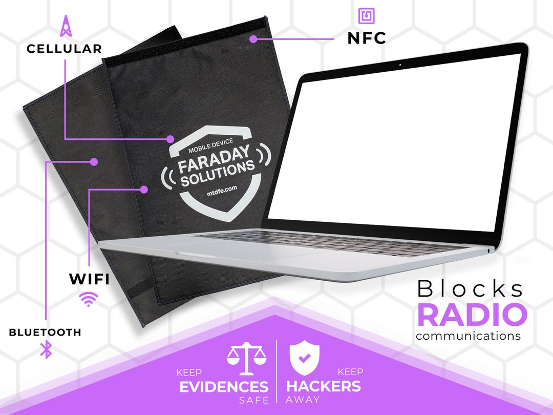 EMP Guard Laptop Faraday Case Wireless Signal Disrupting 4G, 5G, Wifi, NFC Protect Valuable Data ...