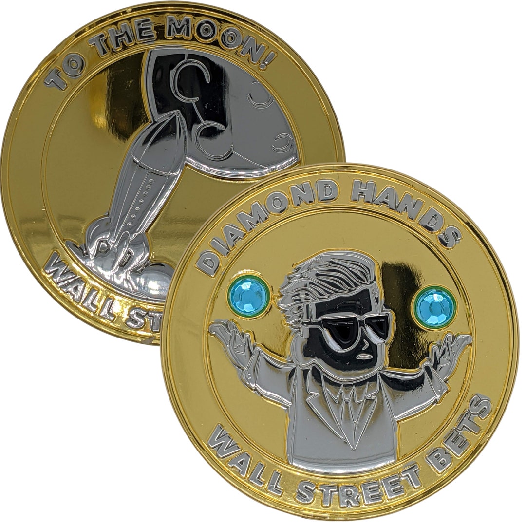 Original Diamond Hands to the Moon 2 Wall Street Bets WSB Coin GME AMC ...
