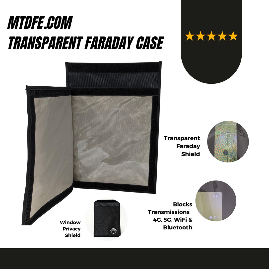 Transparent Window Cellphone Tablet Signal Blocking Faraday Case With Roll Top Velcro Seal - Etsy