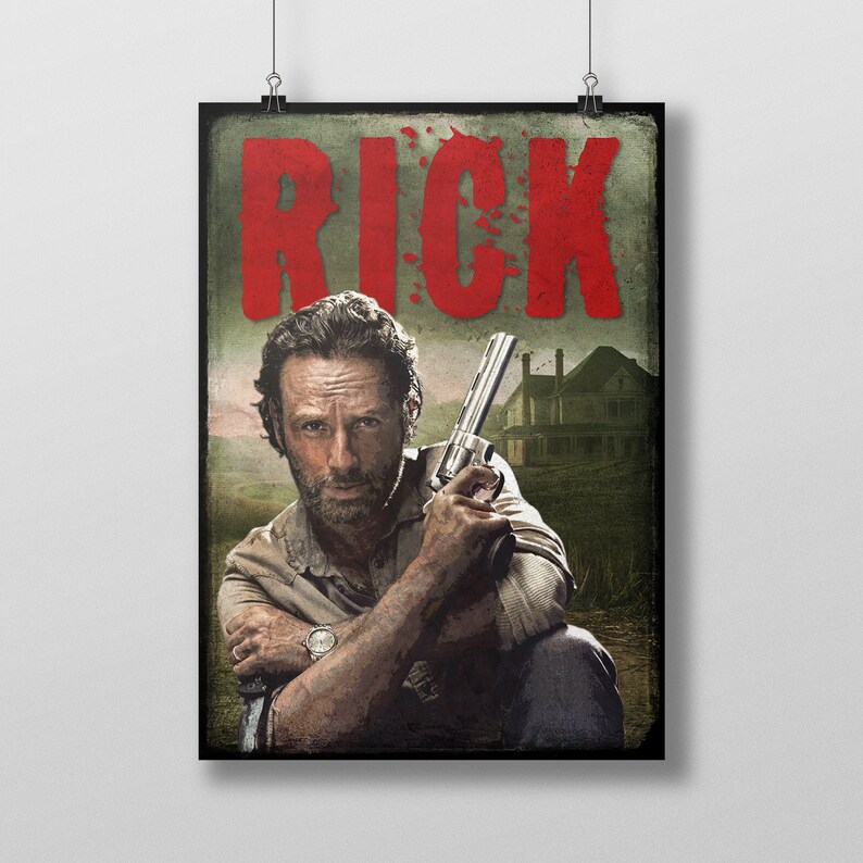 The Walking Dead Rick Poster Rick Grimes Wall Art Andrew - Etsy