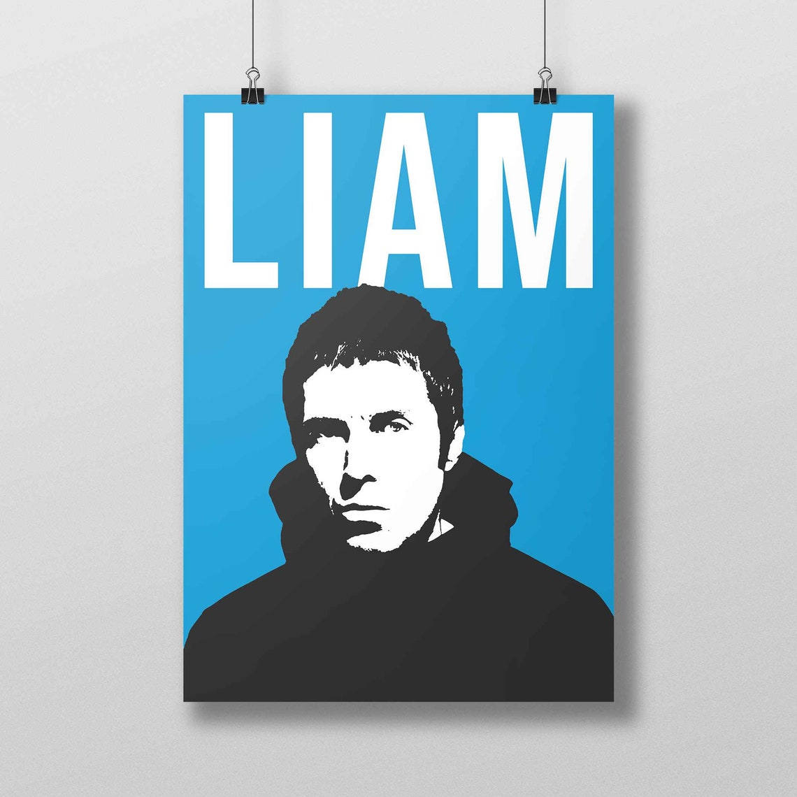 Liam Gallagher Silhouette Poster Blue LIAM Wall | Etsy