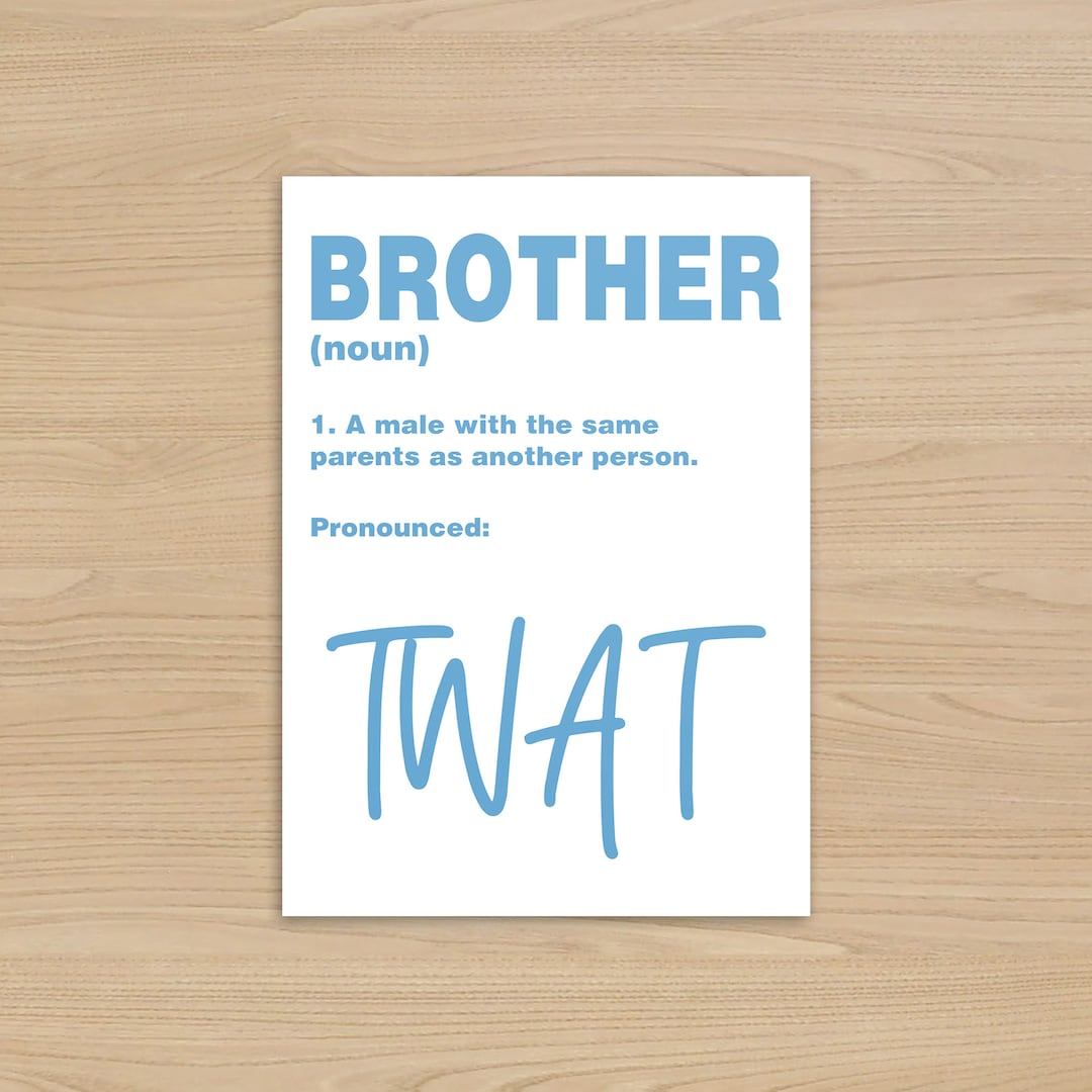 Funny Brother Definition Card: Rude Birthday Gift for Sibling - Etsy