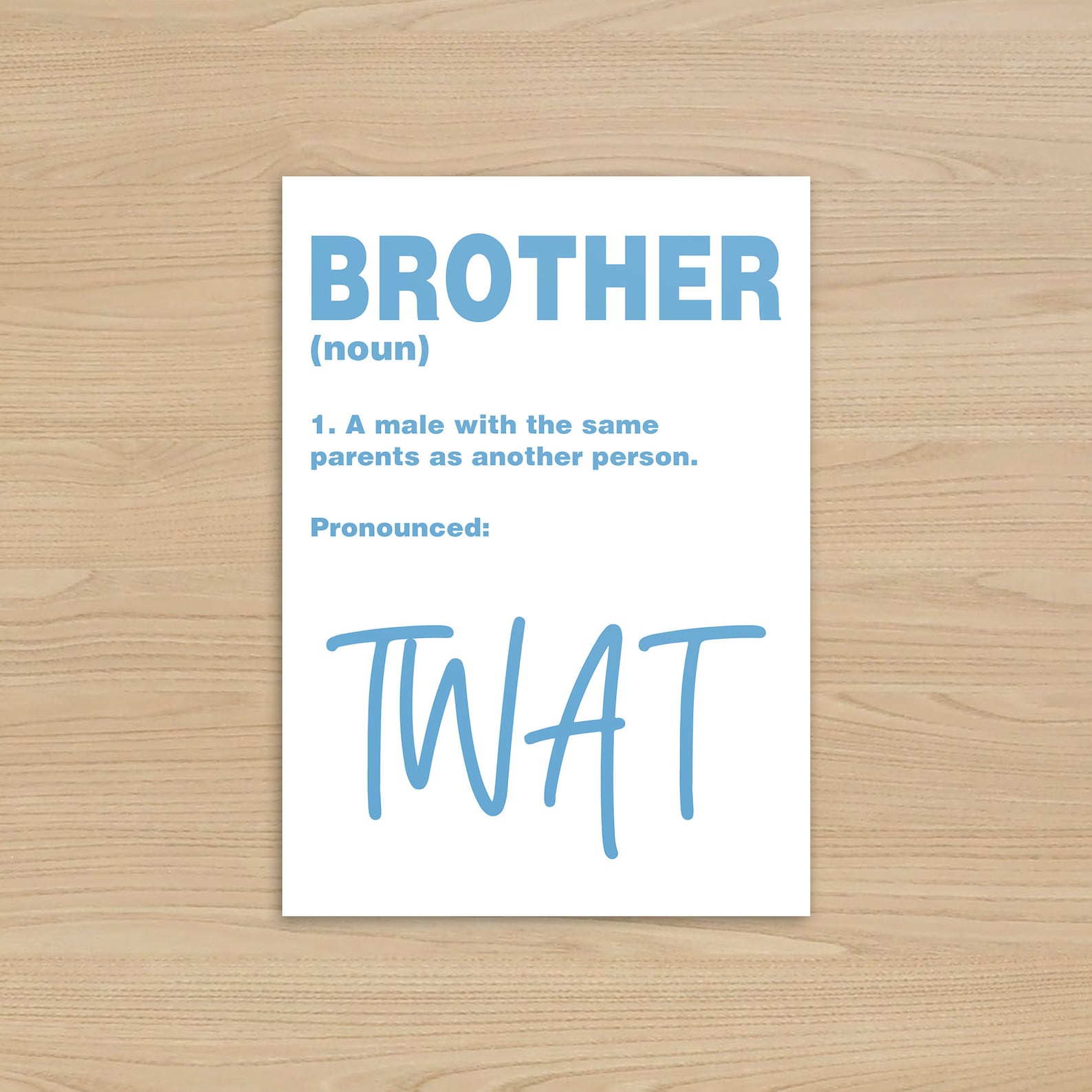 Rude Brothers Birthday Card Definition of a Brother Funny - Etsy UK