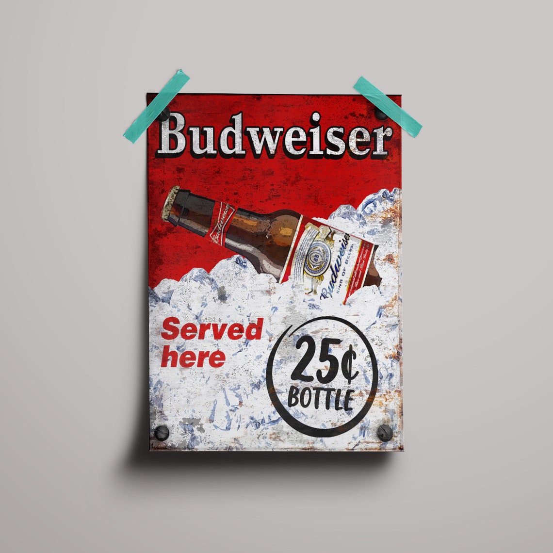 Budweiser Bar Sign Retro Style Artwork Budwieser Beer Poster - Etsy
