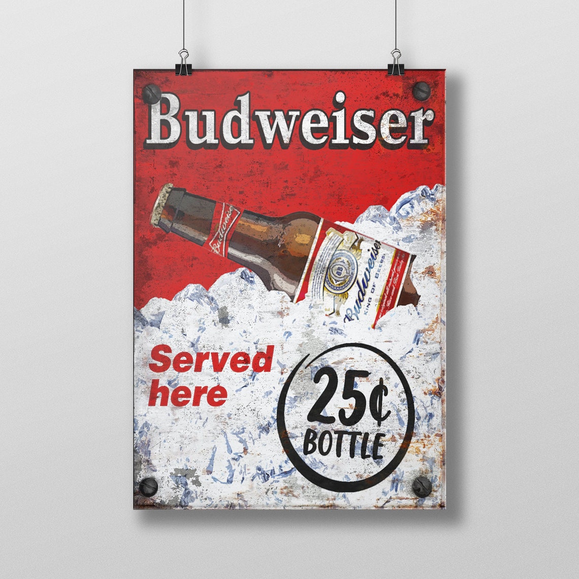 Budweiser Bar Sign Retro Style Artwork Budwieser Beer Poster - Etsy
