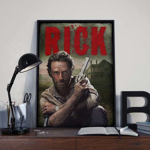 The Walking Dead Rick Poster Rick Grimes Wall Art Andrew - Etsy