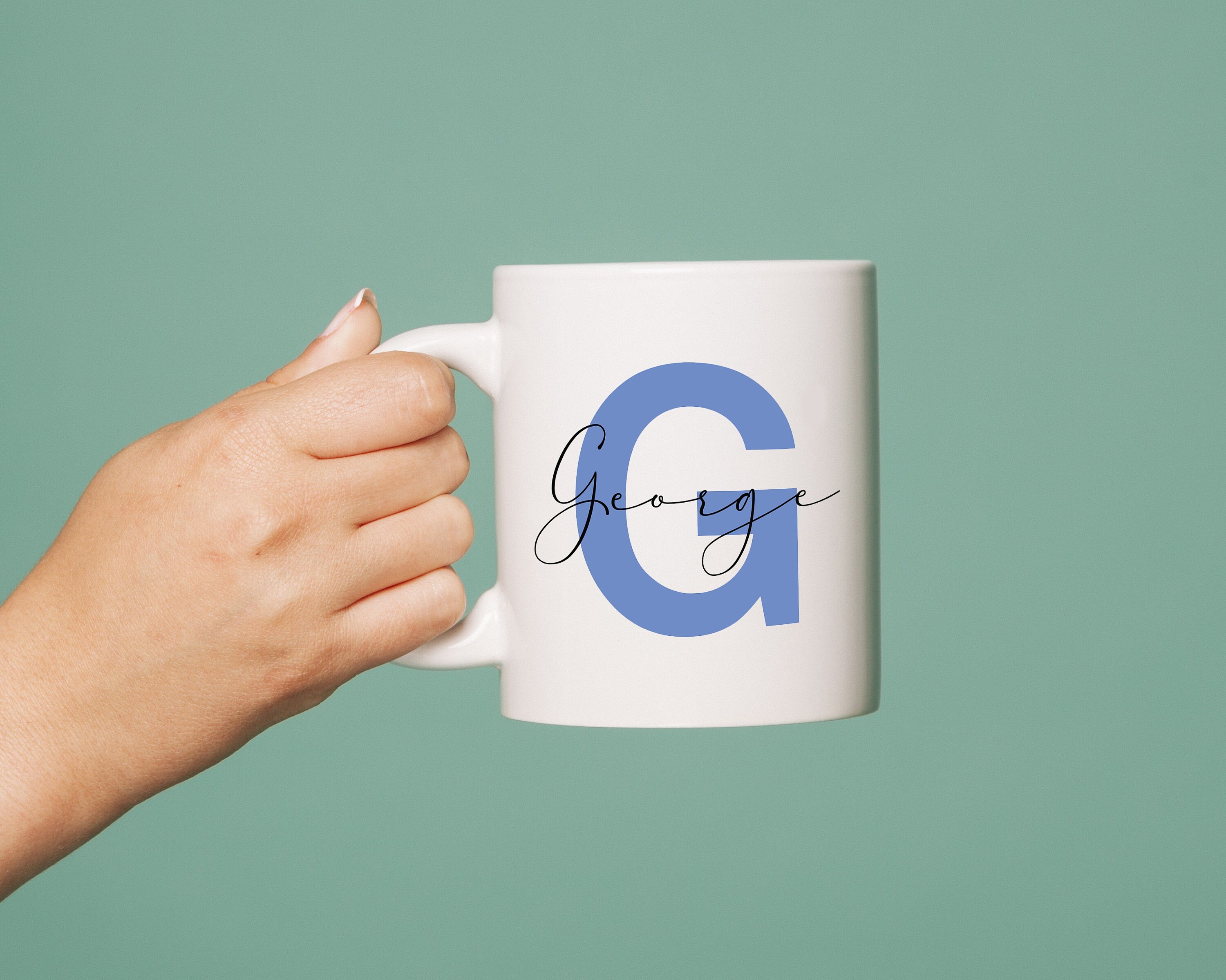 Personalised Name and Initial Mug Letter Mug Custom Name | Etsy