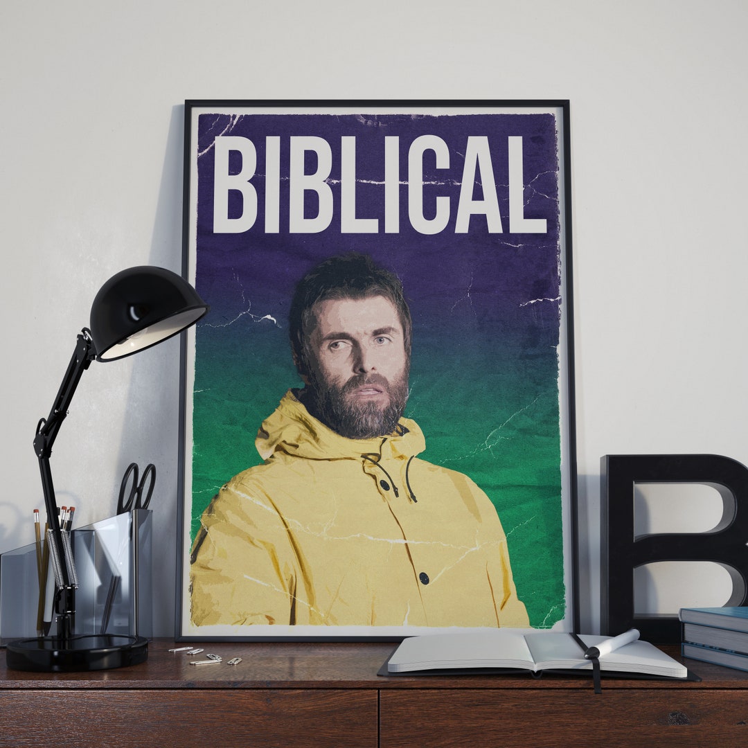 Liam Gallagher Poster Retro Style Gradient BIBLICAL Print Music Wall ...