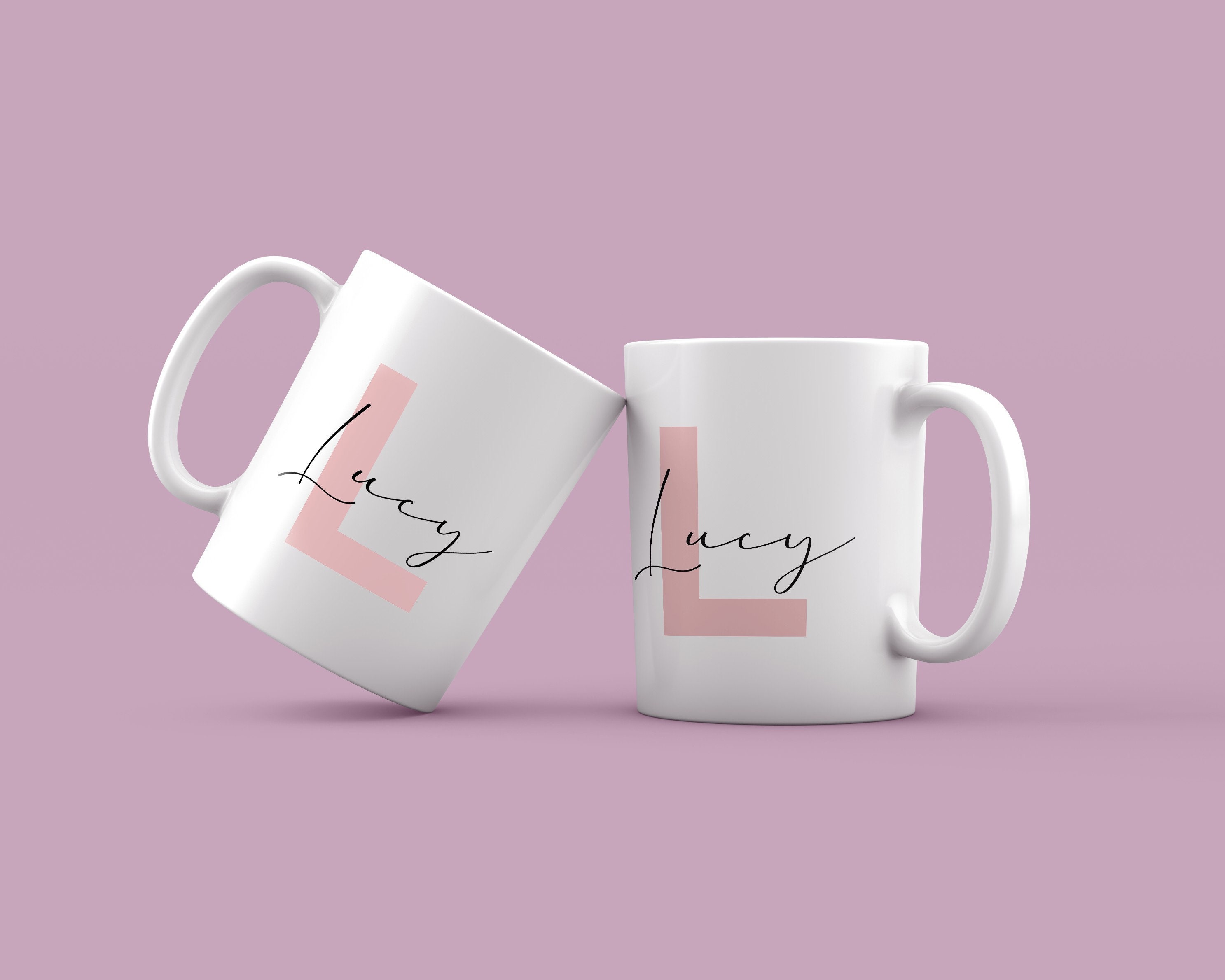 Personalised Name and Initial Mug Letter Mug Custom Name | Etsy