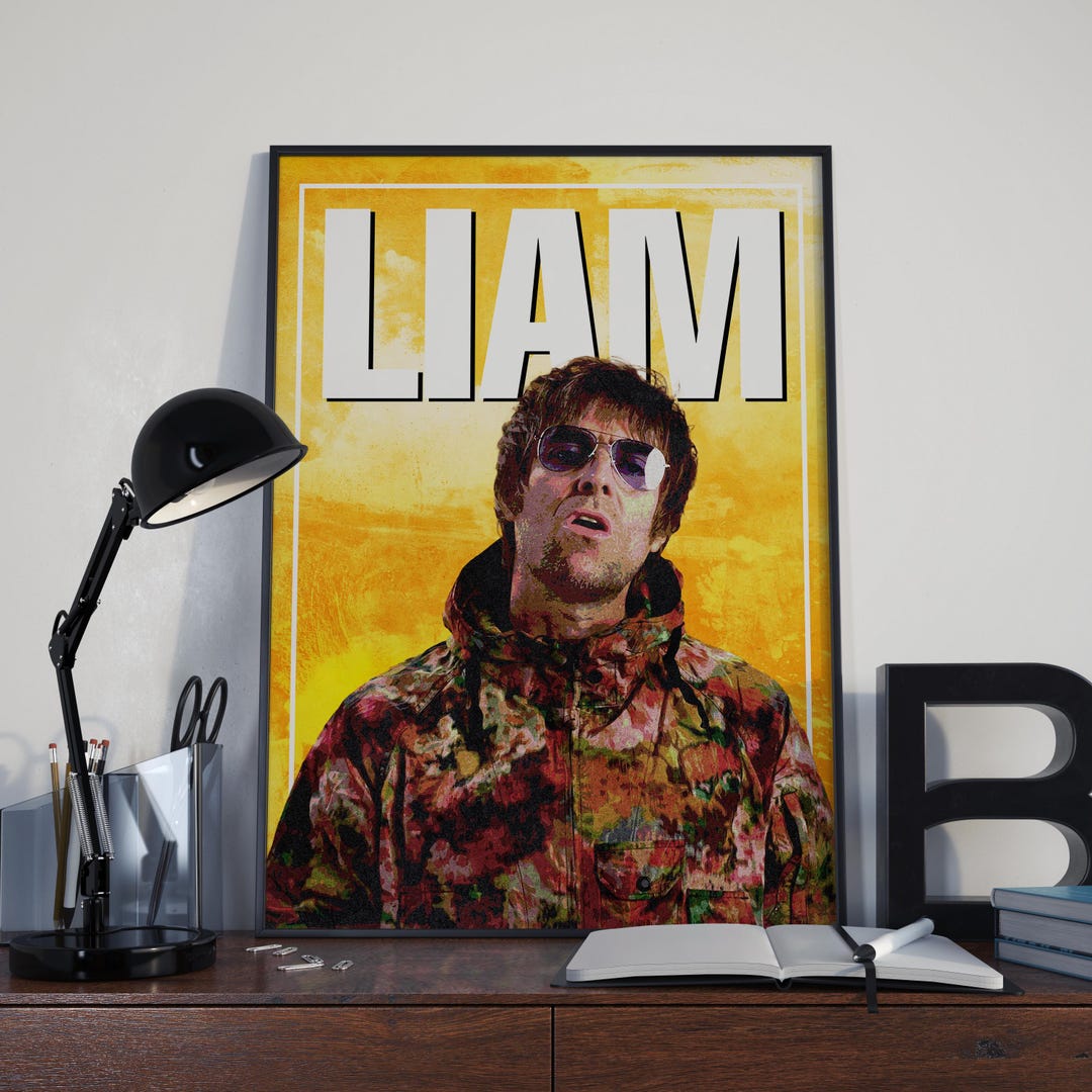 Liam Gallagher Poster liam Oasis Poster Liam Gallagher Artwork Framed ...