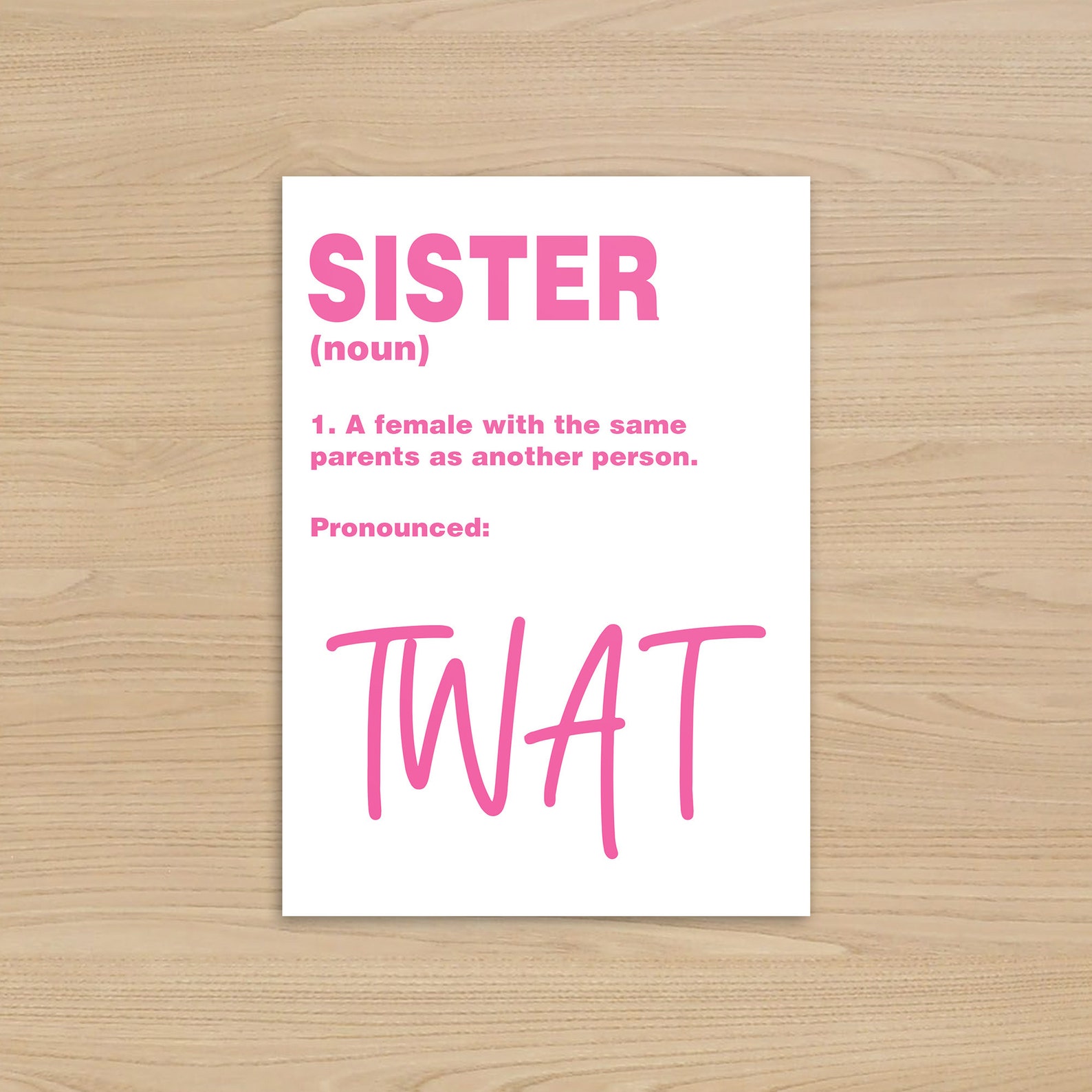 Rude Sisters Birthday Card Definition of a Sister Funny - Etsy UK