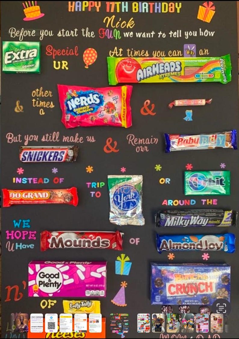 Giant Candy Card - Etsy