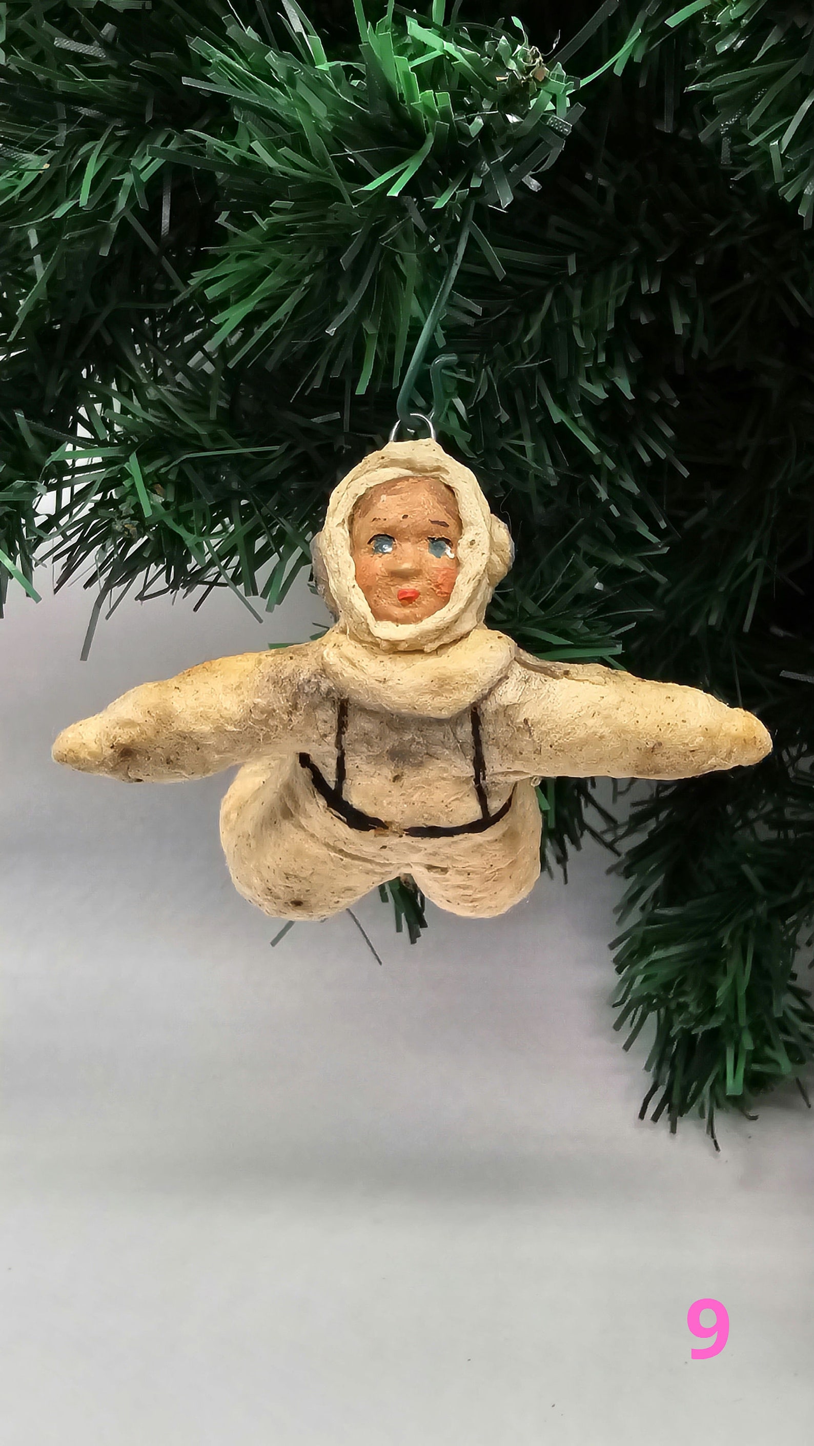 Traditional Characters Cotton Spun Christmas Ornaments Vintage ...