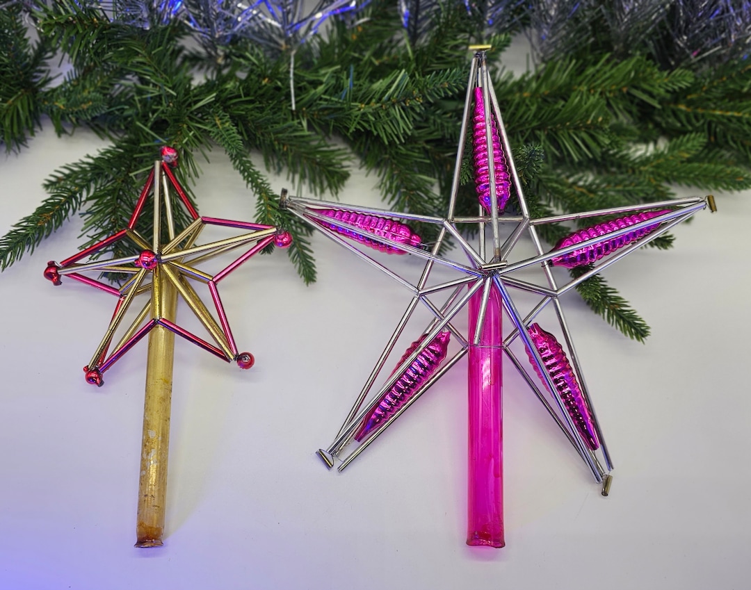 Vintage Christmas Star Toppers Antique Glass Decoration - Etsy