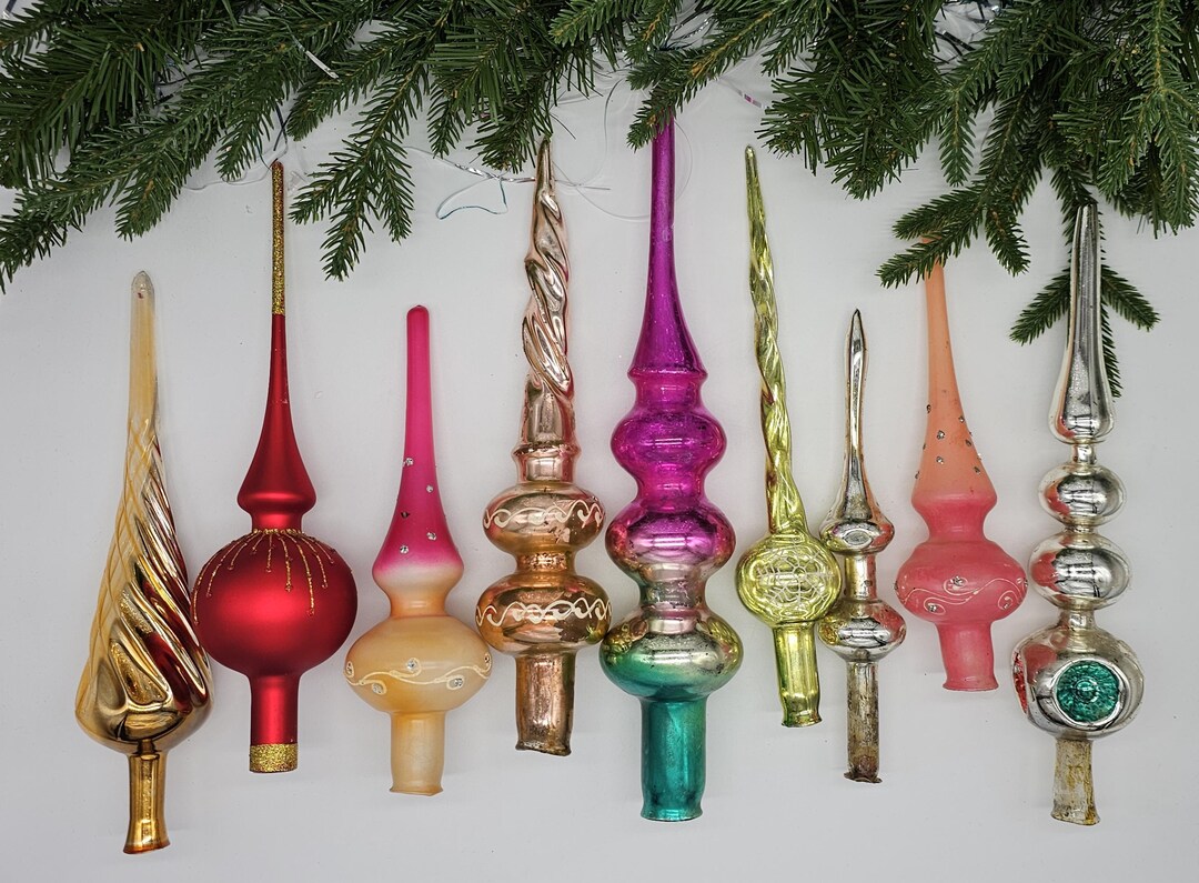 Beautiful Vintage Christmas Toppers Antique Glass Decoration Ukrainian ...