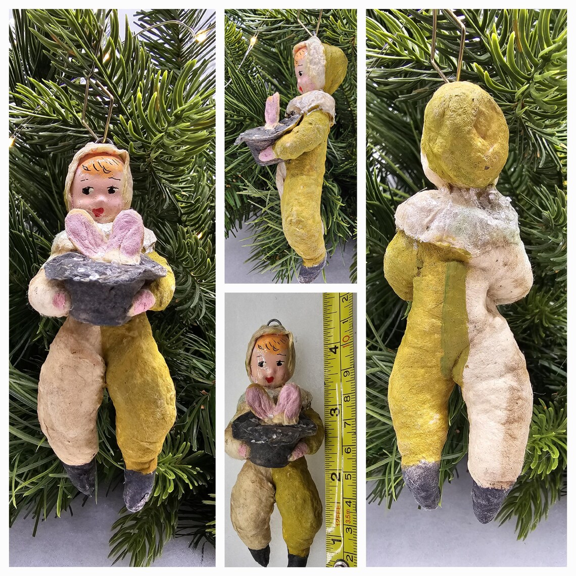 Circus Actors Characters Cotton Spun Christmas Ornaments Vintage ...