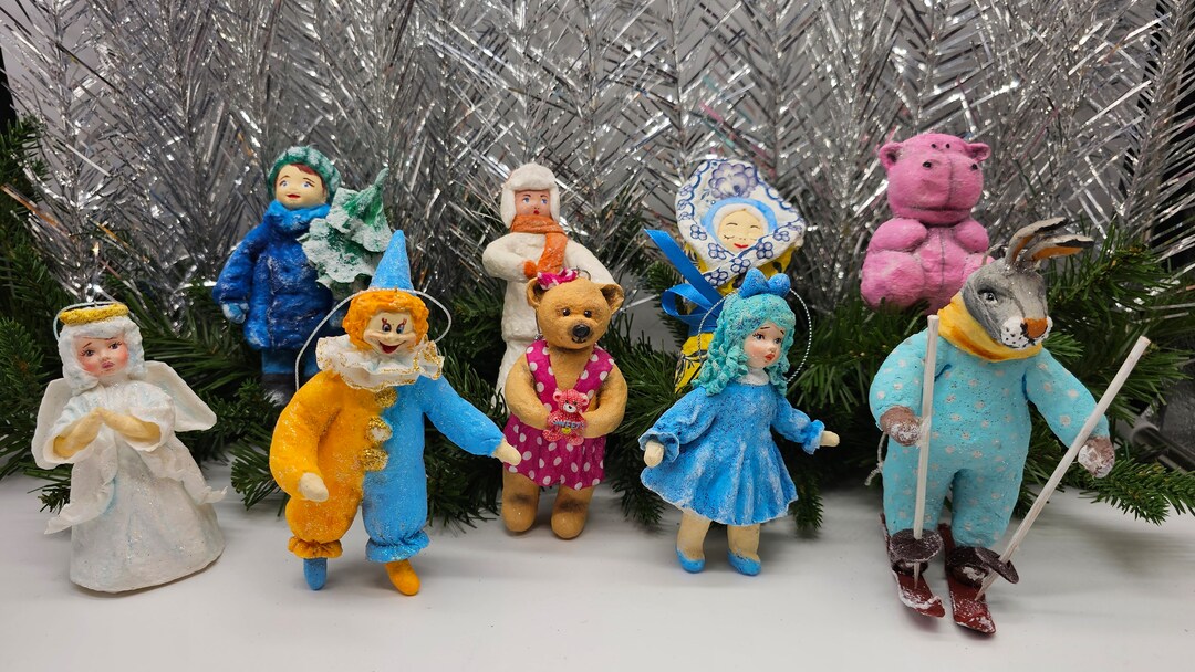 Spun Cotton Lovely Characters Cotton Wool Christmas Ukrainian Ornaments ...