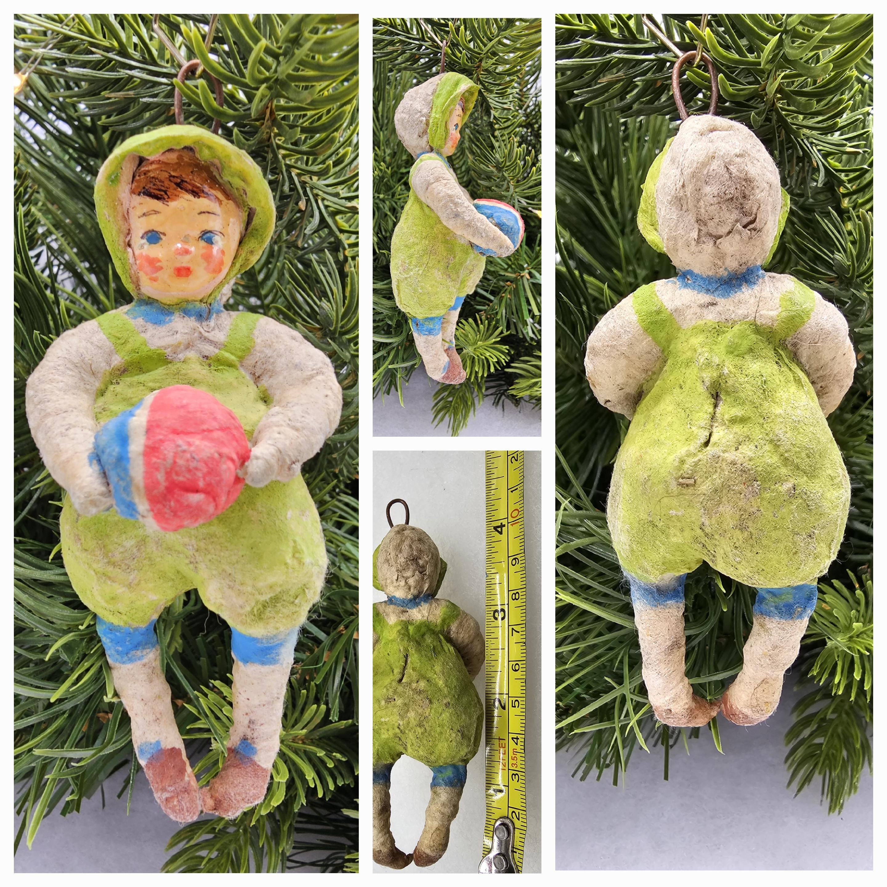 Circus Actors Characters Cotton Spun Christmas Ornaments Vintage ...