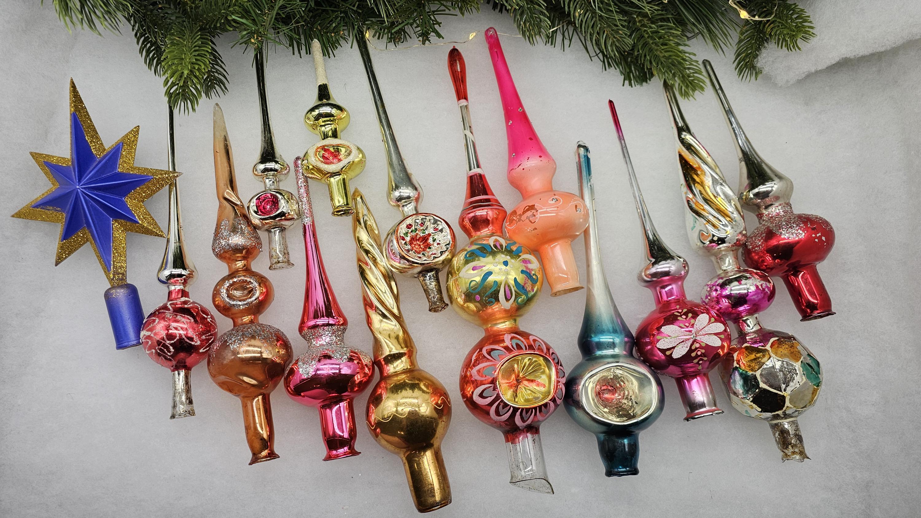 Vintage Glass Christmas Tree Toppers: Antique Holiday Ornaments - Etsy