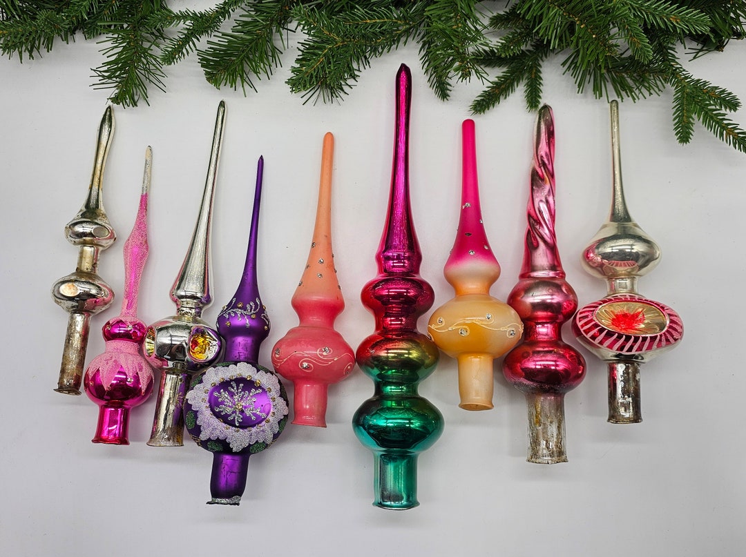 Beautiful Vintage Christmas Toppers Antique Glass Decoration Ukrainian ...