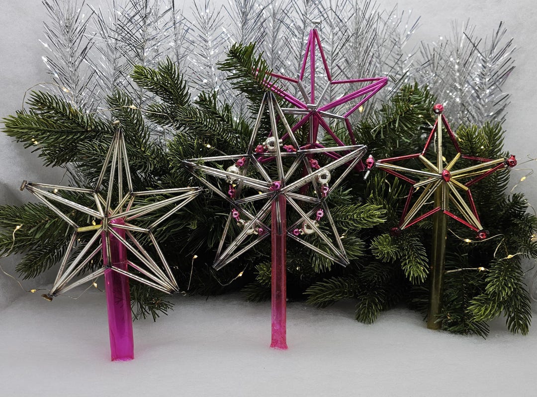 Vintage Christmas Star Toppers Antique Glass Decoration Ornaments - Etsy