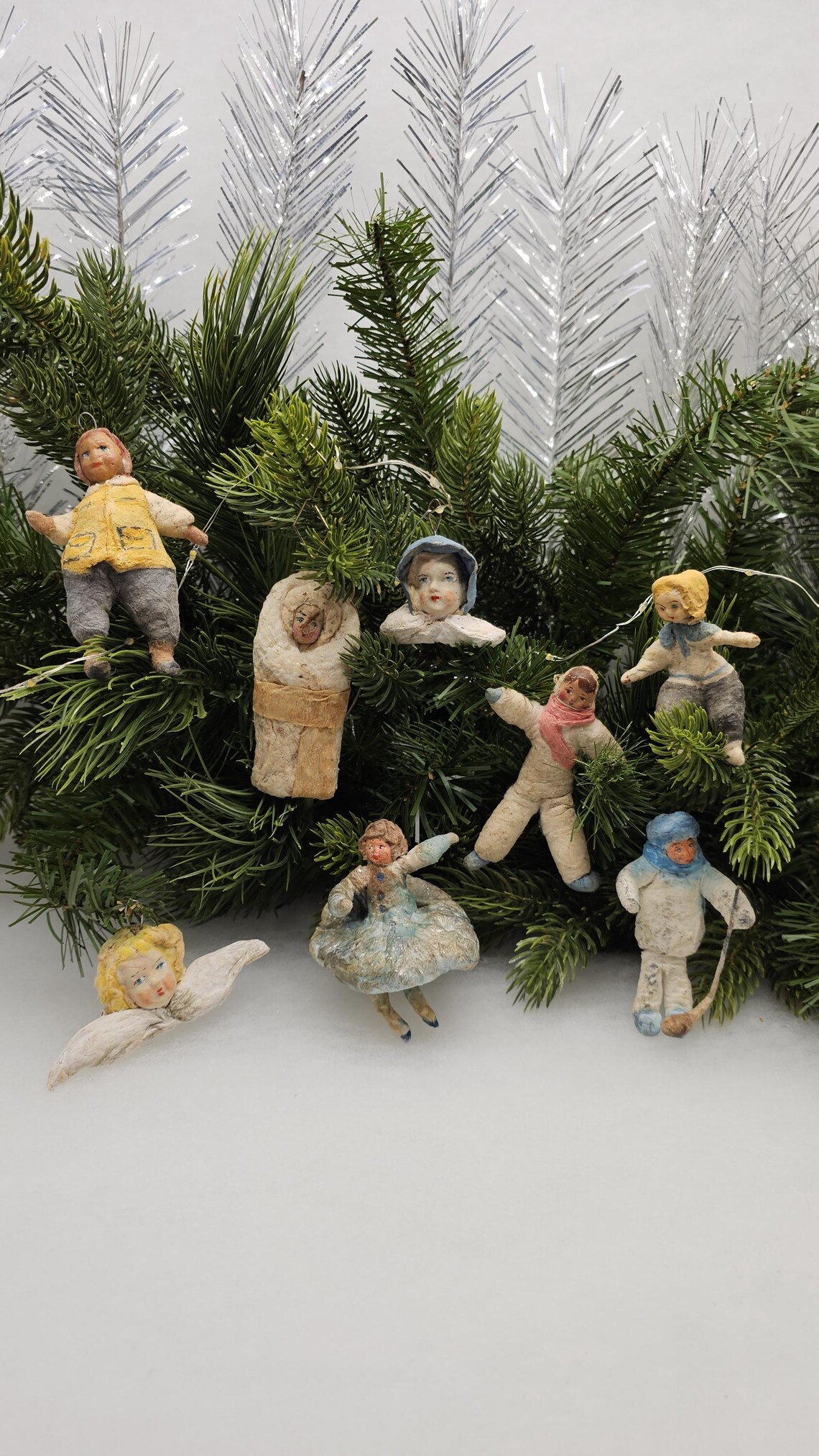 Angels and Pretty Faces Traditional Cotton Spun Christmas Vintage ...
