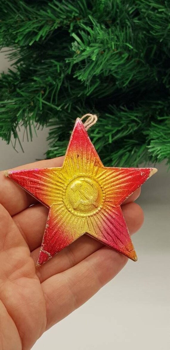 Communist Gold Star Dresden Cardboard Antique Christmas Decor - Etsy
