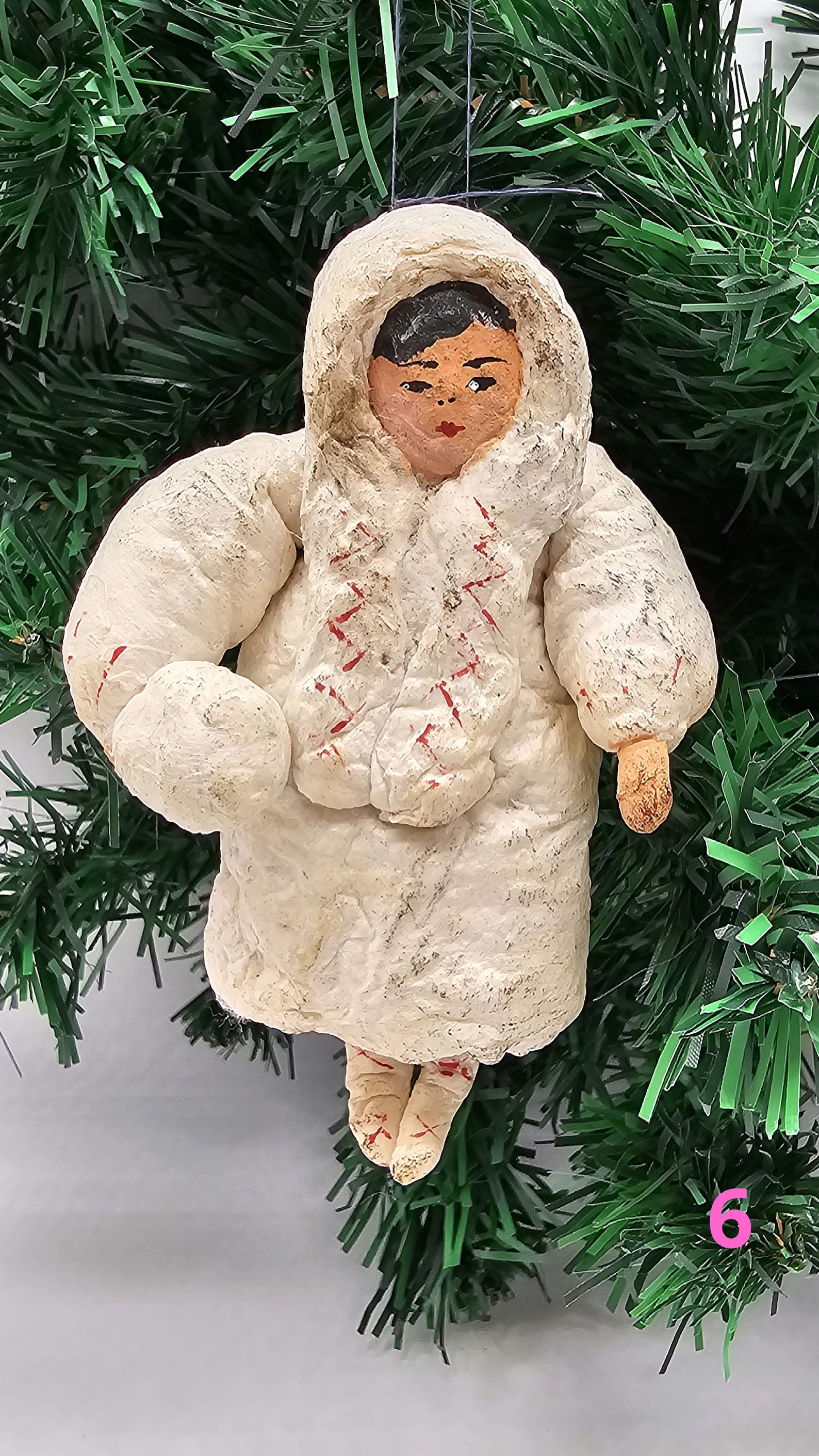 Traditional Characters Cotton Spun Christmas Ornaments Vintage ...