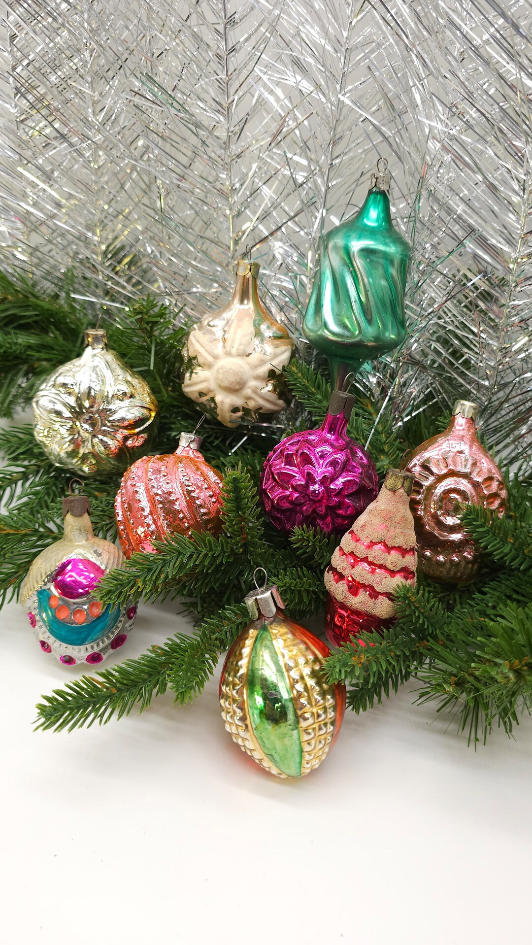 Vintage Christmas Forms and Shapes Ornaments Glass Antique - Etsy UK