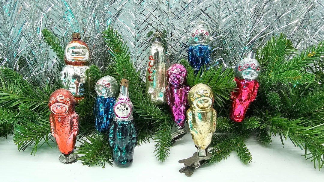 Space Era Vintage Christmas Ornaments Glass Antique Decorations ...