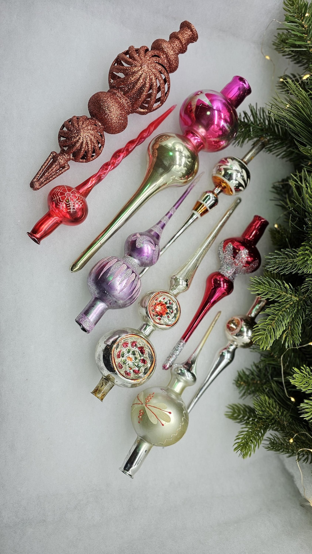 Glass Vintage Christmas Tree Toppers Antique Decorations Beautiful ...