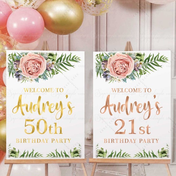 Personalised Signs Birthday Party Welcome to Boho Rose Gold - Etsy