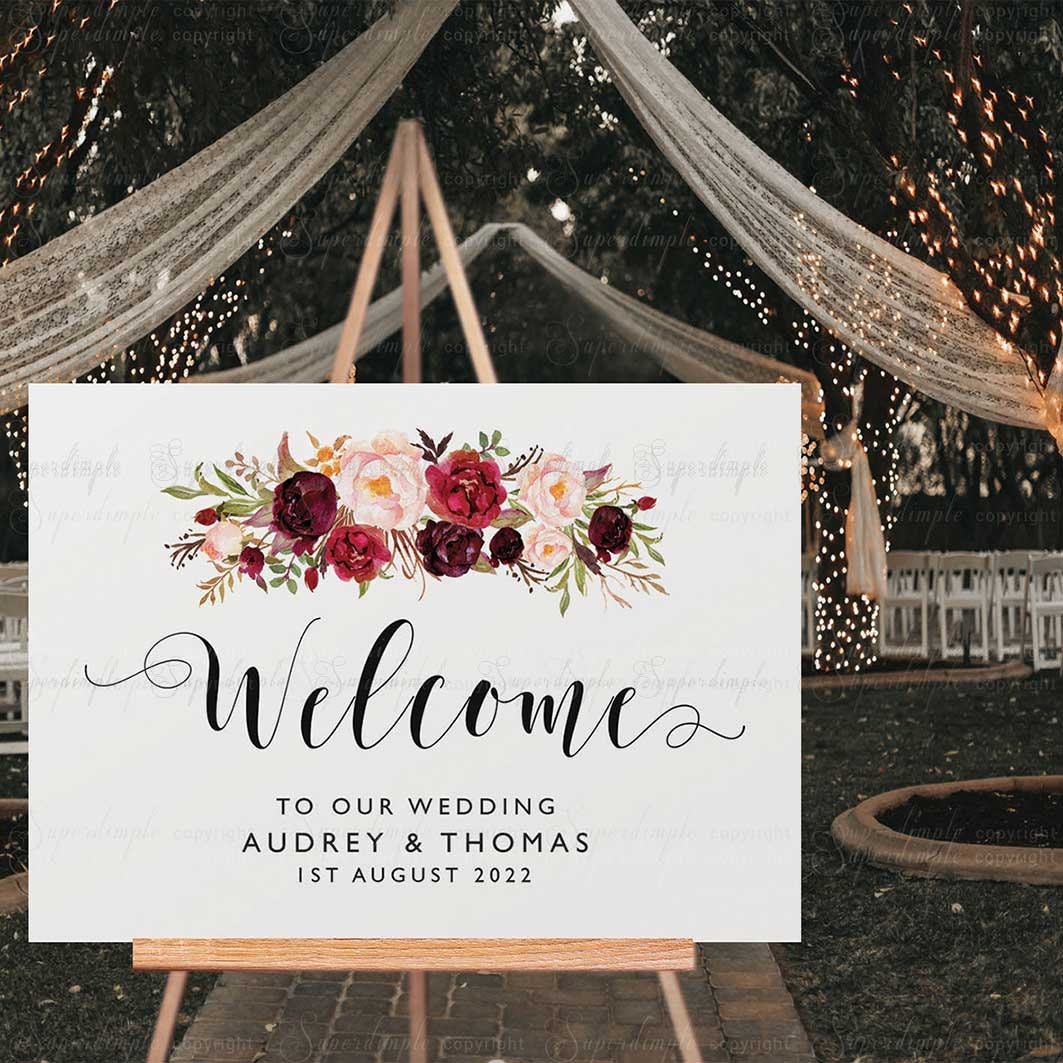 Personalised Sign Birthday Party Welcome to Floral Gold Pink - Etsy