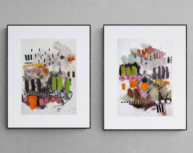 Art Collector Item Mini Abstract Painting ORIGINAL encircle Neutral ...