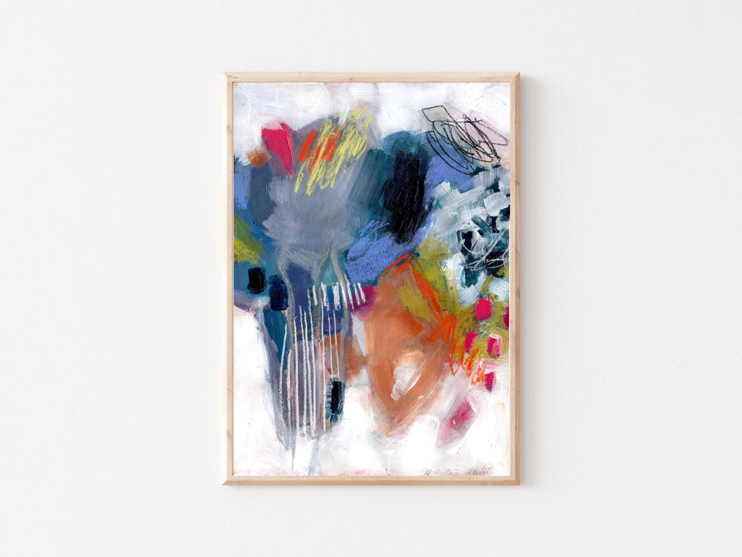 Original Abstract Painting on Paper Made With Acrylic Paint, Loose ...