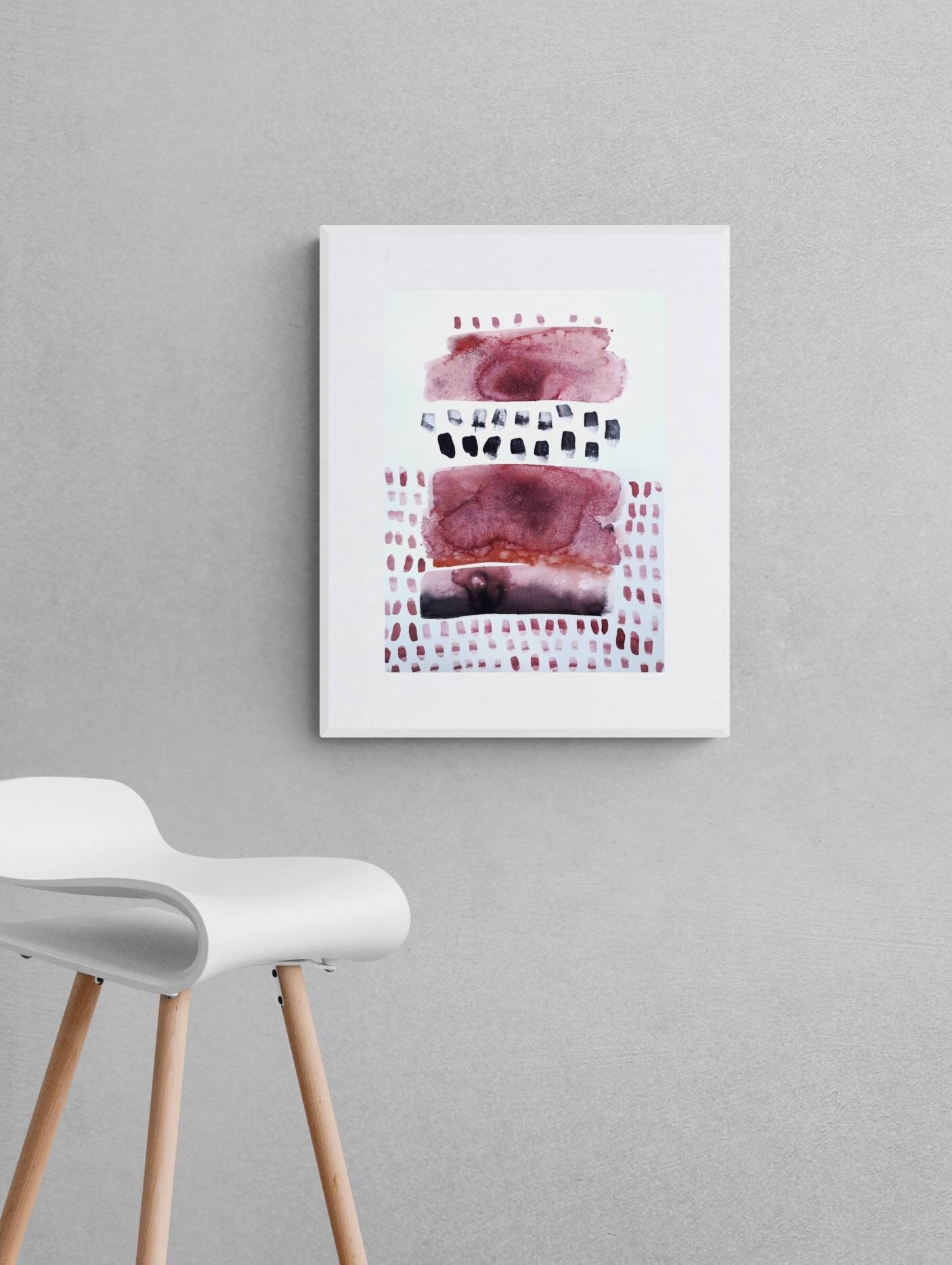 Abstract Watercolor Painting on Paper A3 Size Artwork Red - Etsy