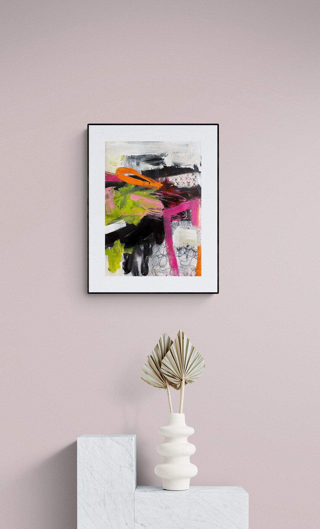 Original Abstract Painting on Paper, "it Will Work This Time" Artwork ...