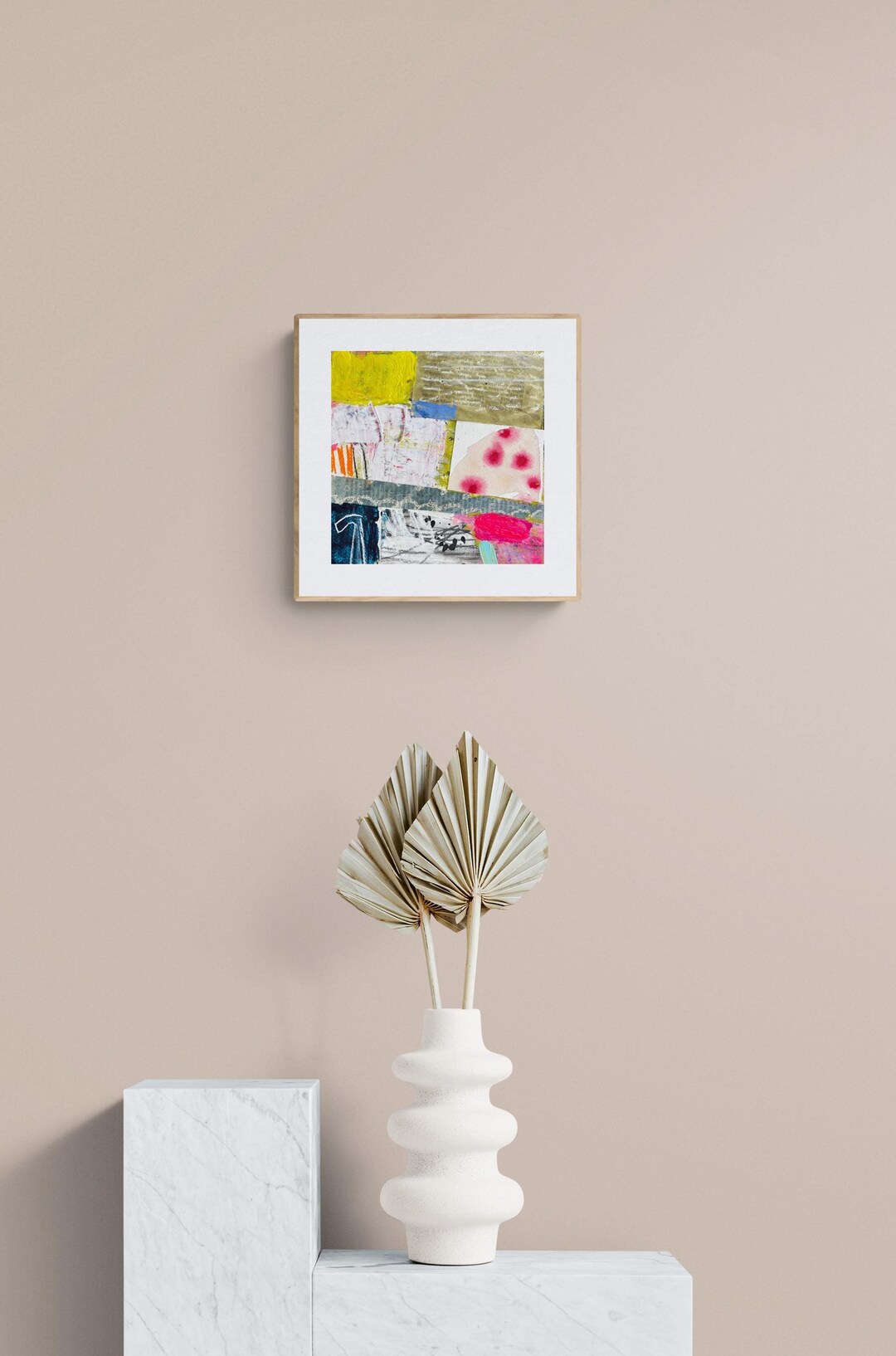 Small Mini Original Abstract Painting on Paper, Colorful Acrylic Paint ...