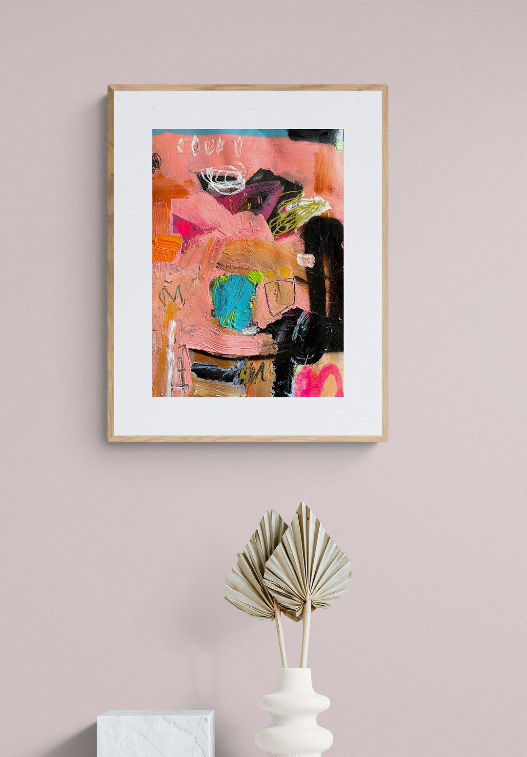 Original Abstract Painting on Paper, "stop With Your Monday Mood ...